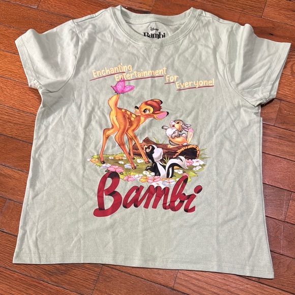 Disney | Shirts & Tops | Disney Green Bambi Graphic Tee Short Sleeve ...